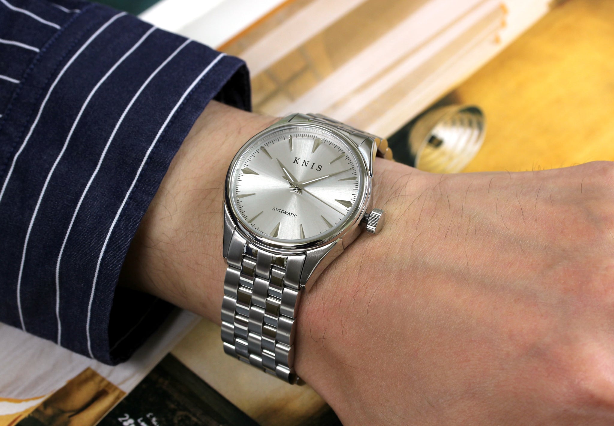 KNIS Automatic Sunray Dial White Silver KN001-WH